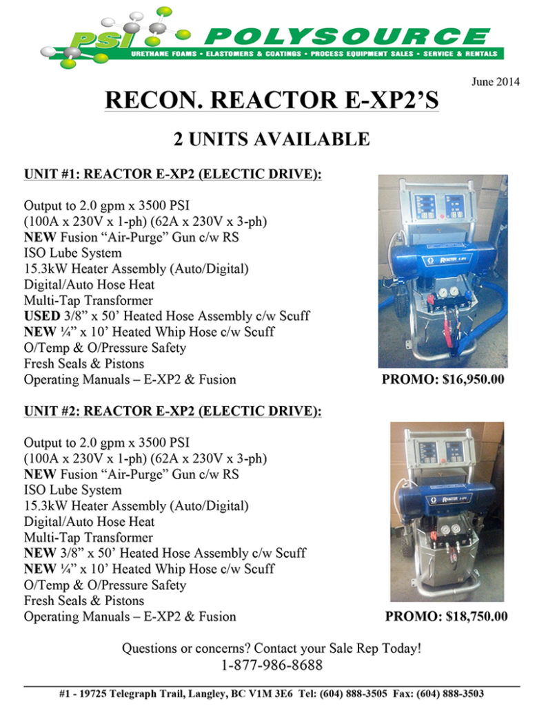 June 2014 Reconditioned Reactor E-XP2’s Newsletter | Polysource